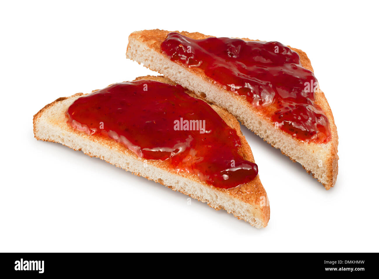 raspberry jam on toast isolated against a white background Stock Photo ...