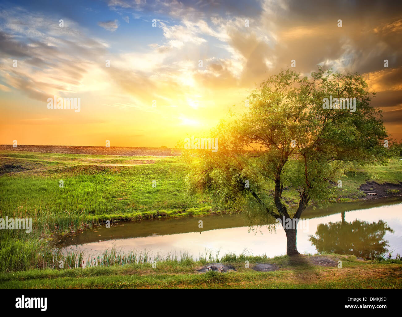 Meadow river country road hi-res stock photography and images - Alamy