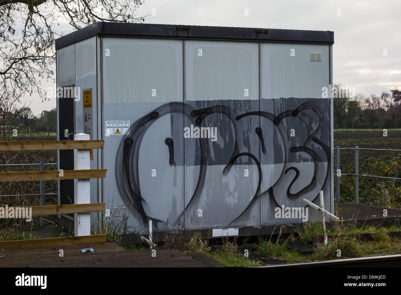 Graffiti on rail side building Stock Photo - Alamy