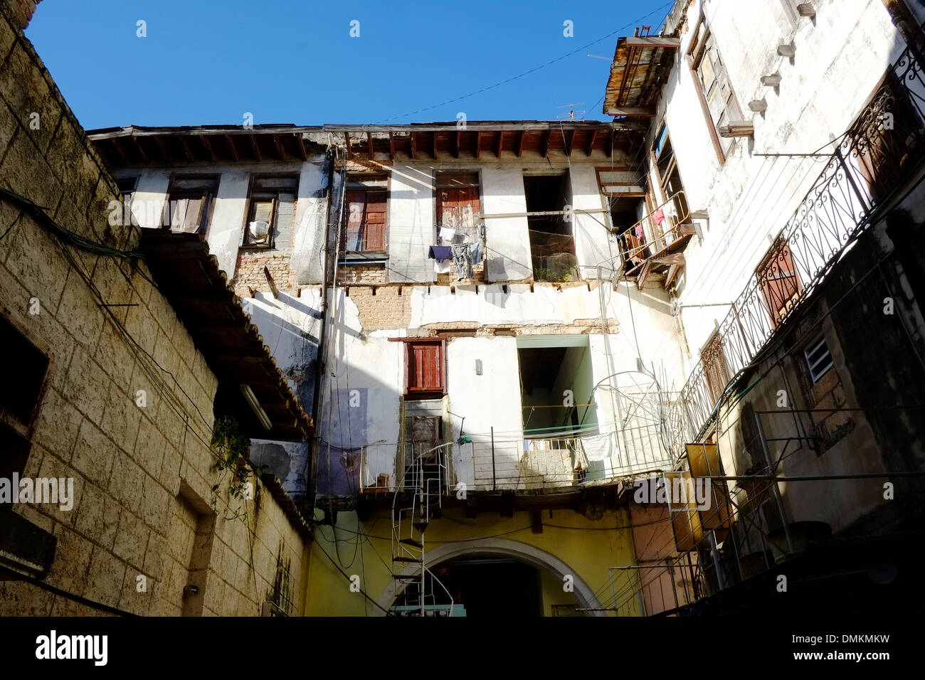 Inhabited run down buildings in Havana, Cuba Stock Photo - Alamy