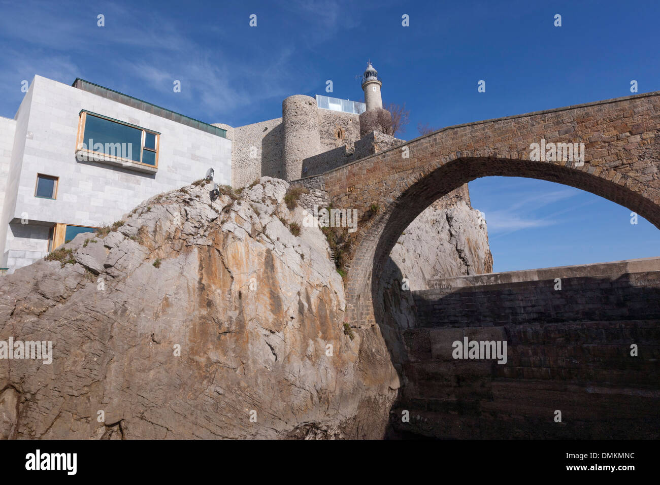 Medieval bridge castle lighthouse castro hi-res stock photography and ...