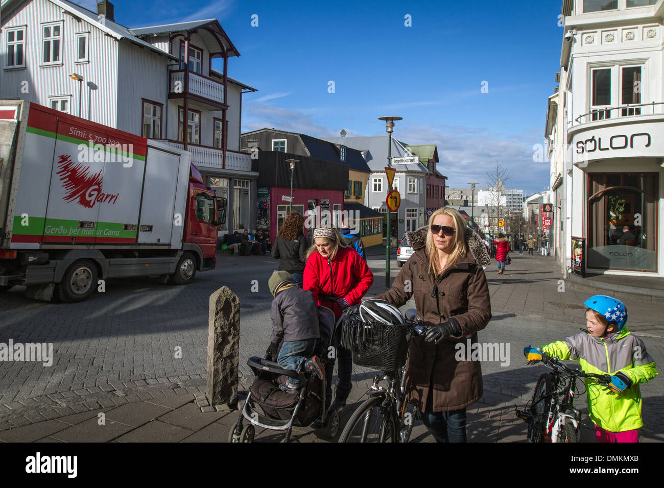 THE SHOPPING STREET LAUGAVEGUR, CITY OF REYKJAVIK, CAPITAL OF ICELAND ...