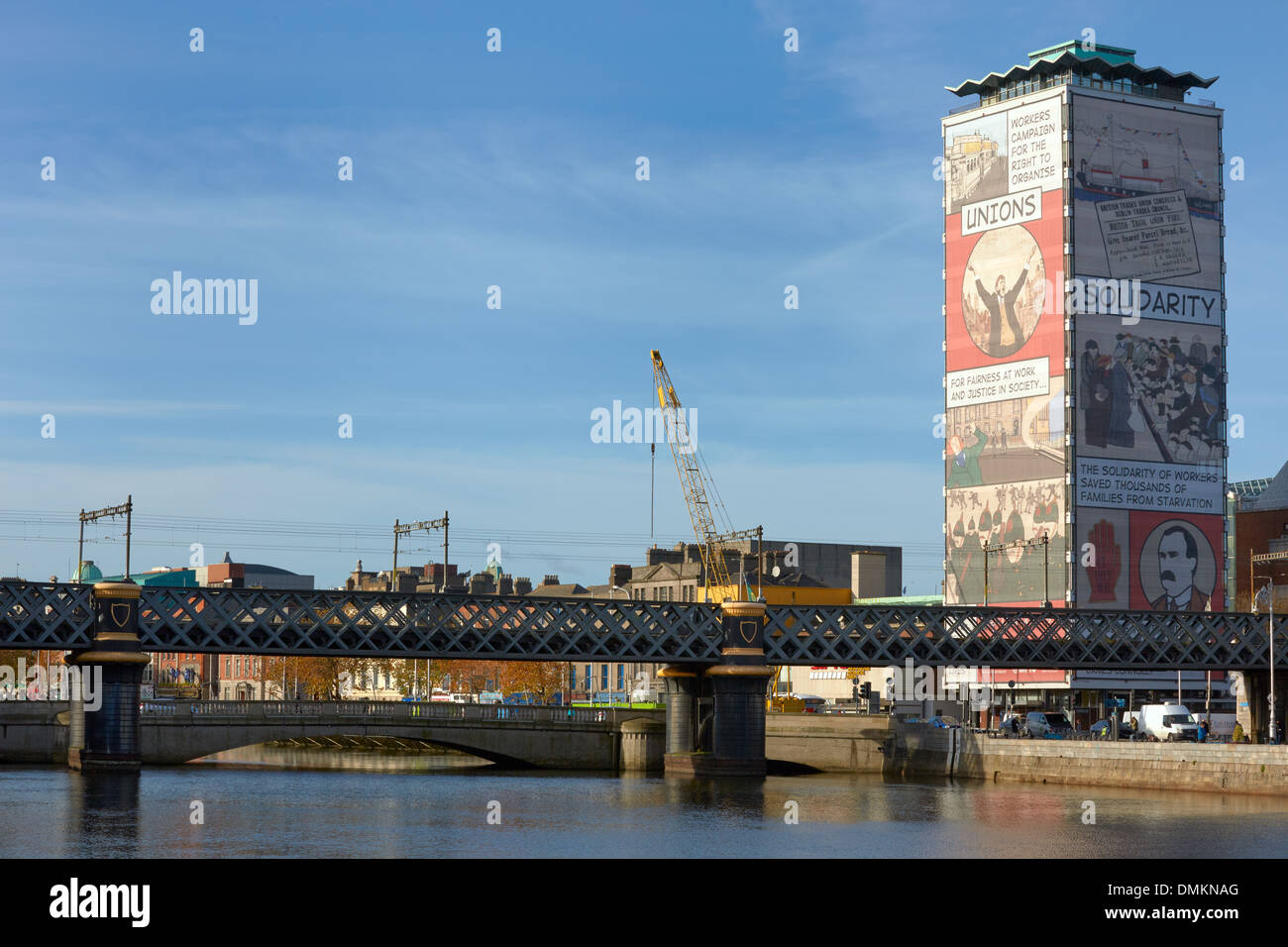 SIPTU Union Building and Butt Bridge, Dublin, Ireland, Europe Stock ...
