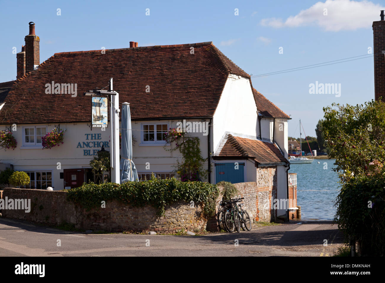 The Anchor Bleu Pub at Bosham Harbour Sussex Stock Photo - Alamy