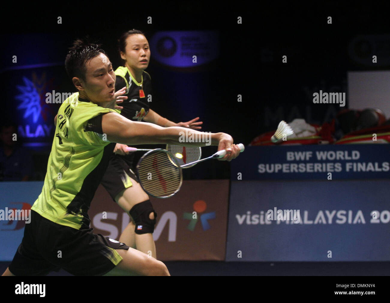 Kuala Lumpur, Malaysia. 15th Dec, 2013. Zhang Nan returns a shots of ...