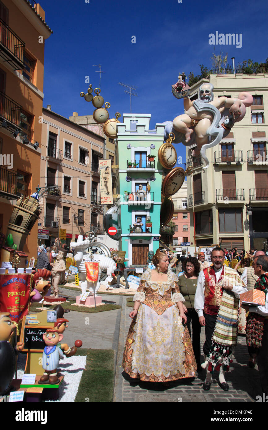 Fiesta de Fallas at spring, Ninot sculptur, Valencia, Spain, Europe ...