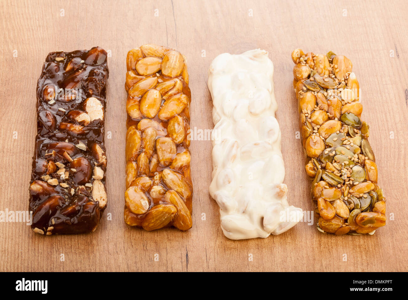 almond nougat and honey and chocolate turron bars Stock Photo - Alamy