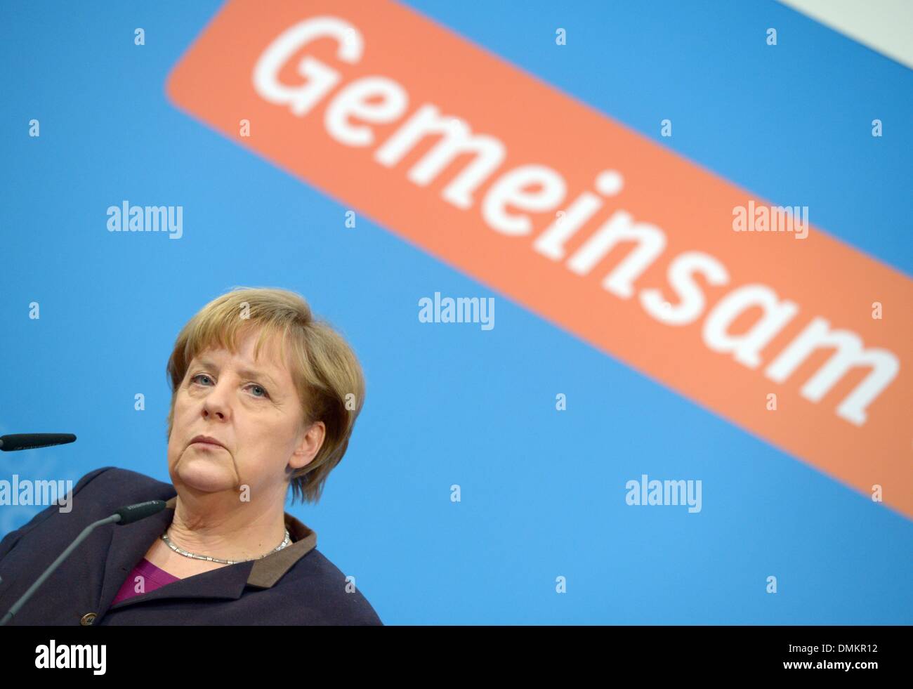 Berlin, Germany. 15th Dec, 2013. Chancellor Angela Merkel announces the ...