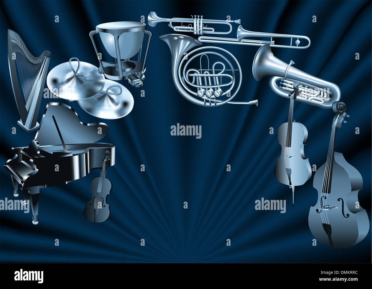 orchestra. abstract background with musical instrument Stock Photo - Alamy