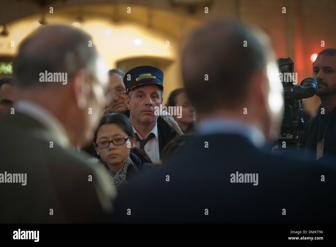 Manhattan, New York, USA. 15th Dec, 2013. Metro-North Conductor William ...