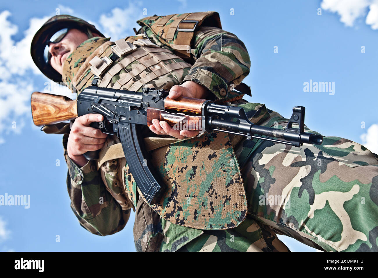 soldier with ak-47 Stock Photo - Alamy