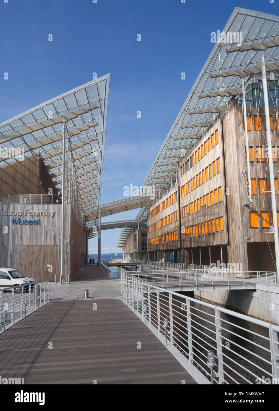 Modern Scandinavian architecture Tjuvholmen Oslo Norway, Astrup Stock ...