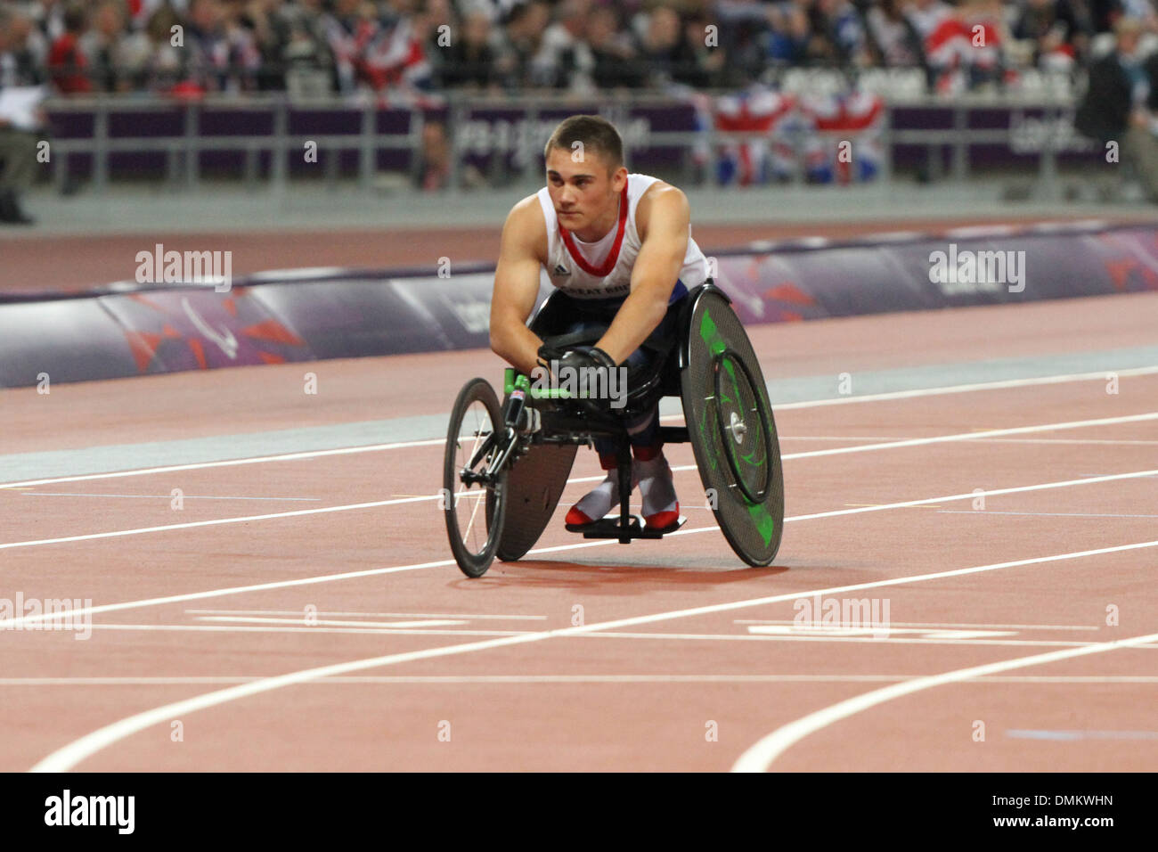 Jamie Carter GB in the mens T34 200 metres wheelchair race at the ...