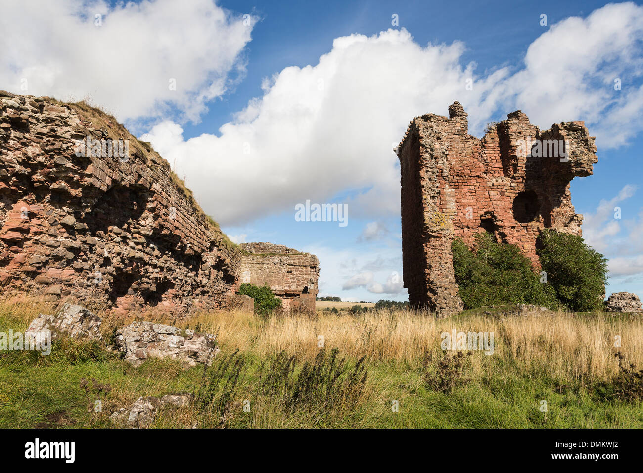 Red Castle at Lunan bay on Angus coast in Scotland Stock Photo - Alamy