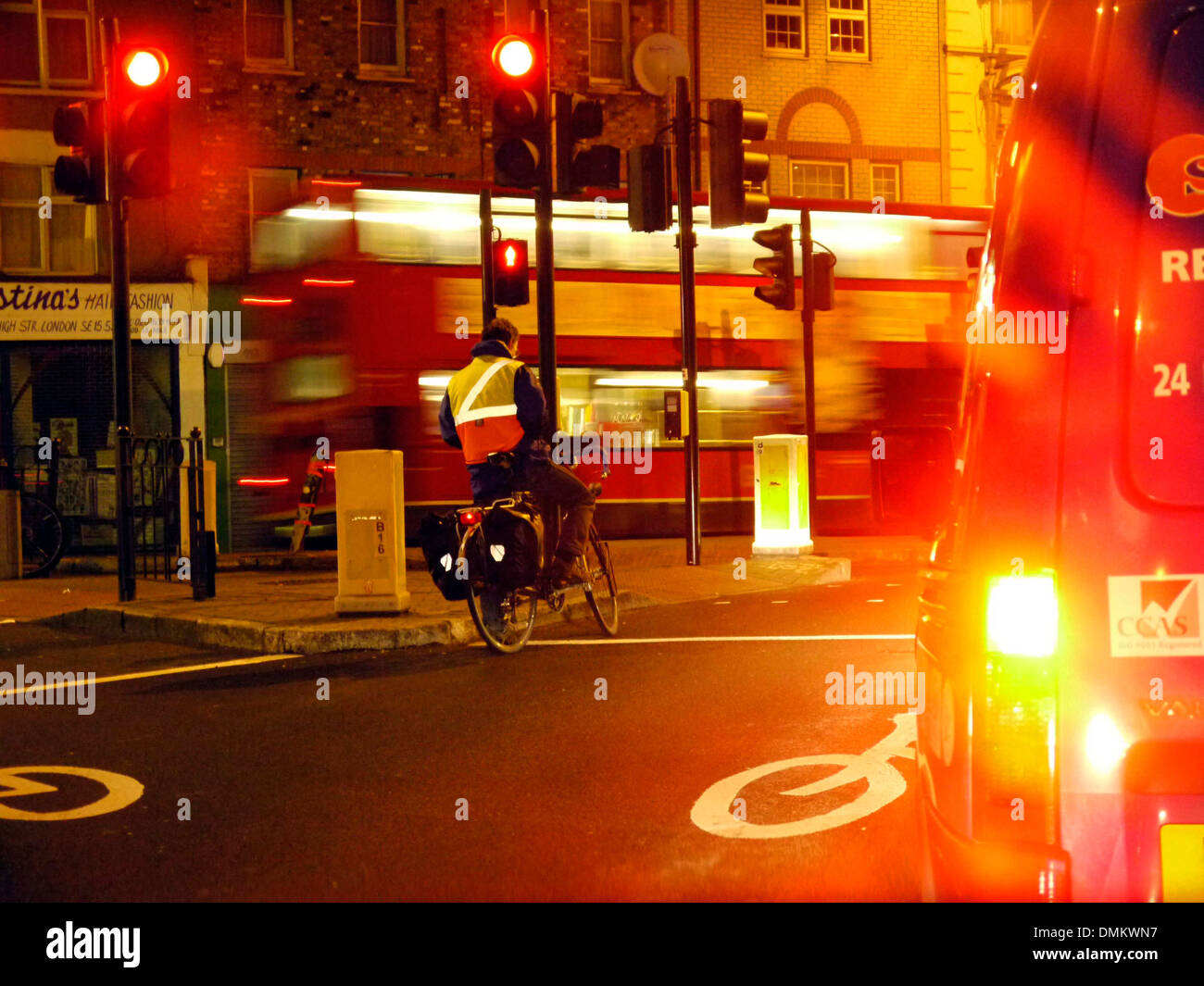 Cyclist bus stop hi-res stock photography and images - Alamy