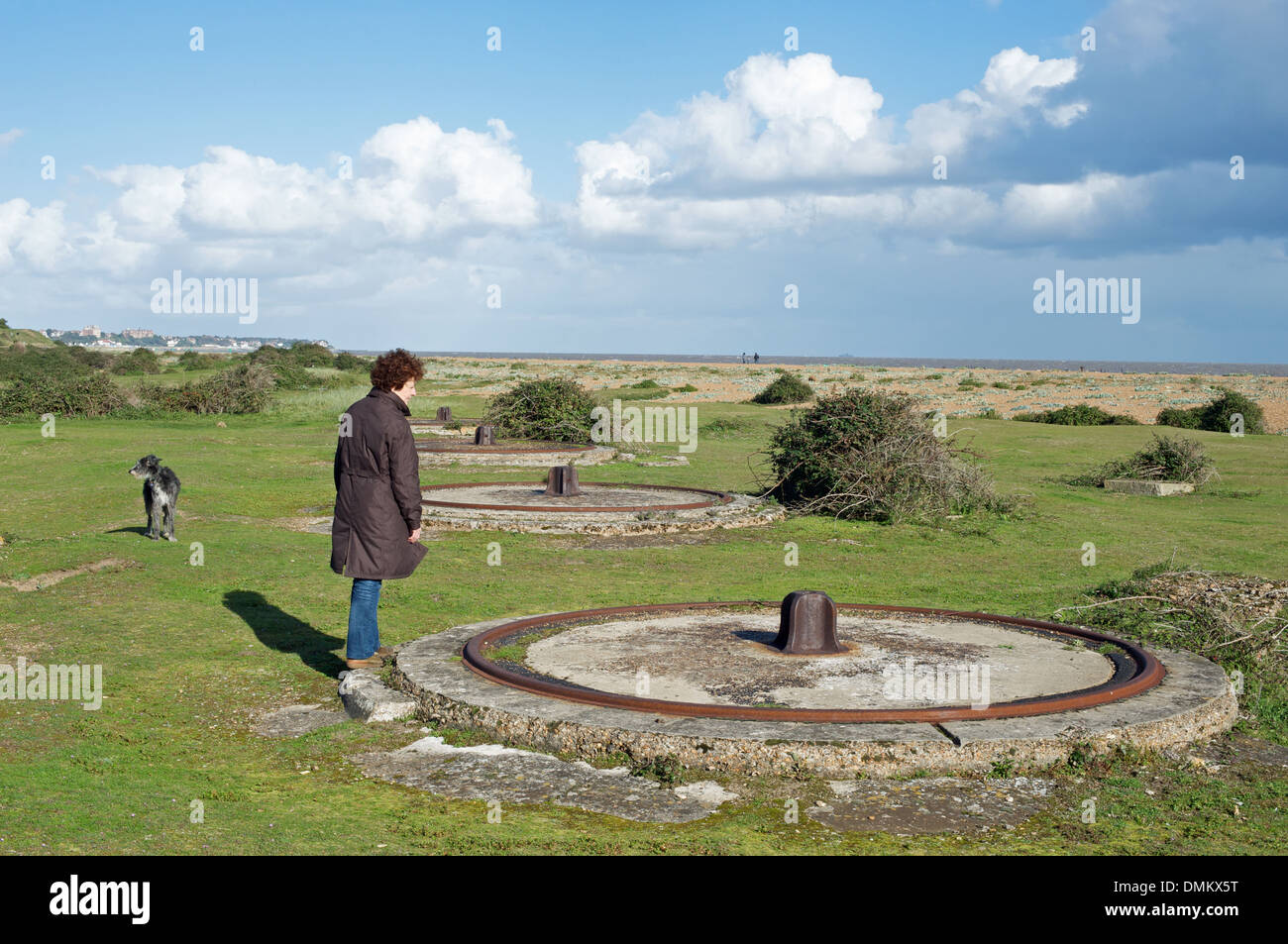 Victorian gun mounts, Landguard Nature Reserve, Suffolk, UK Stock Photo ...
