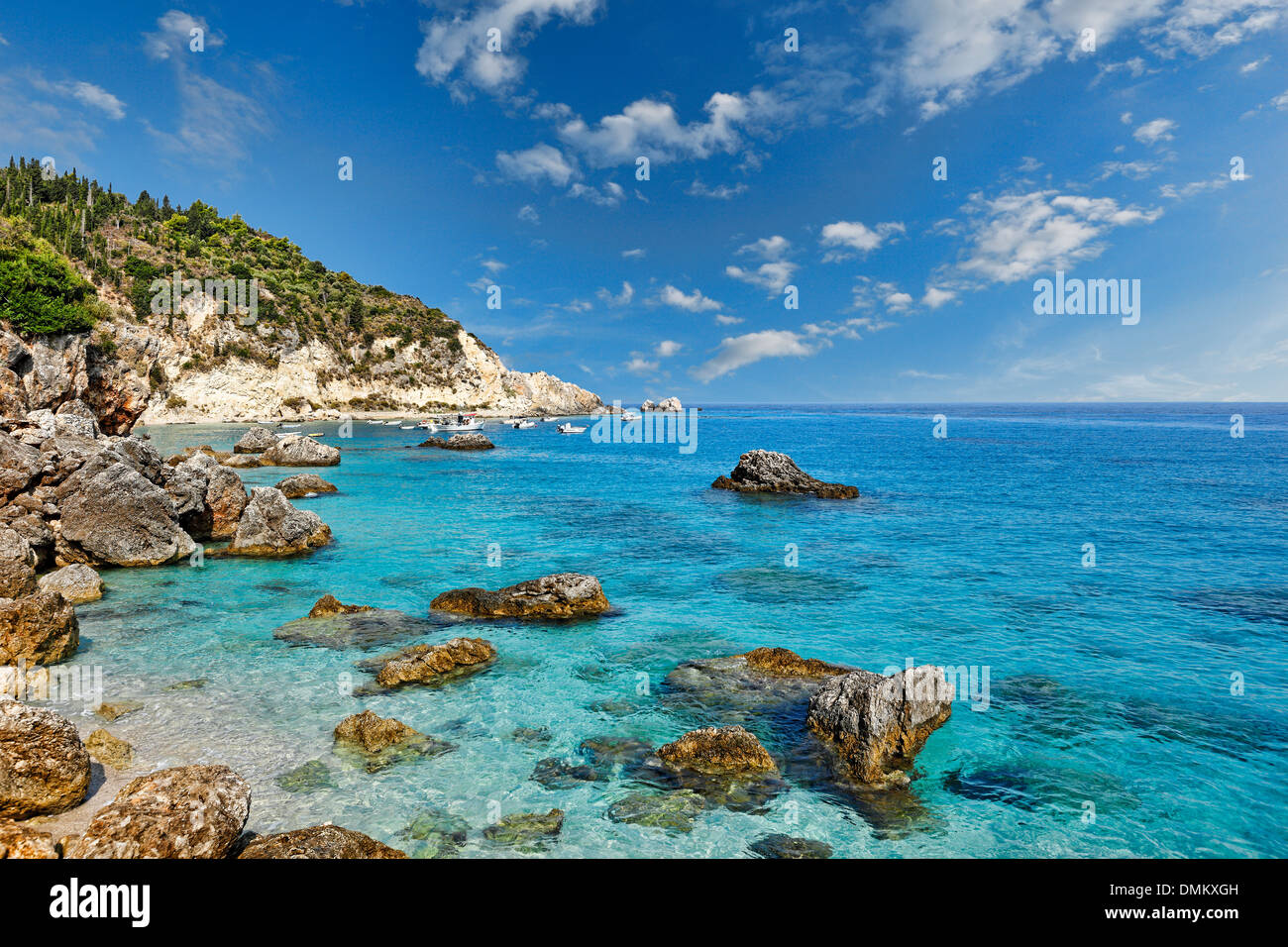 The famous village Agios Nikitas in Lefkada, Greece Stock Photo - Alamy