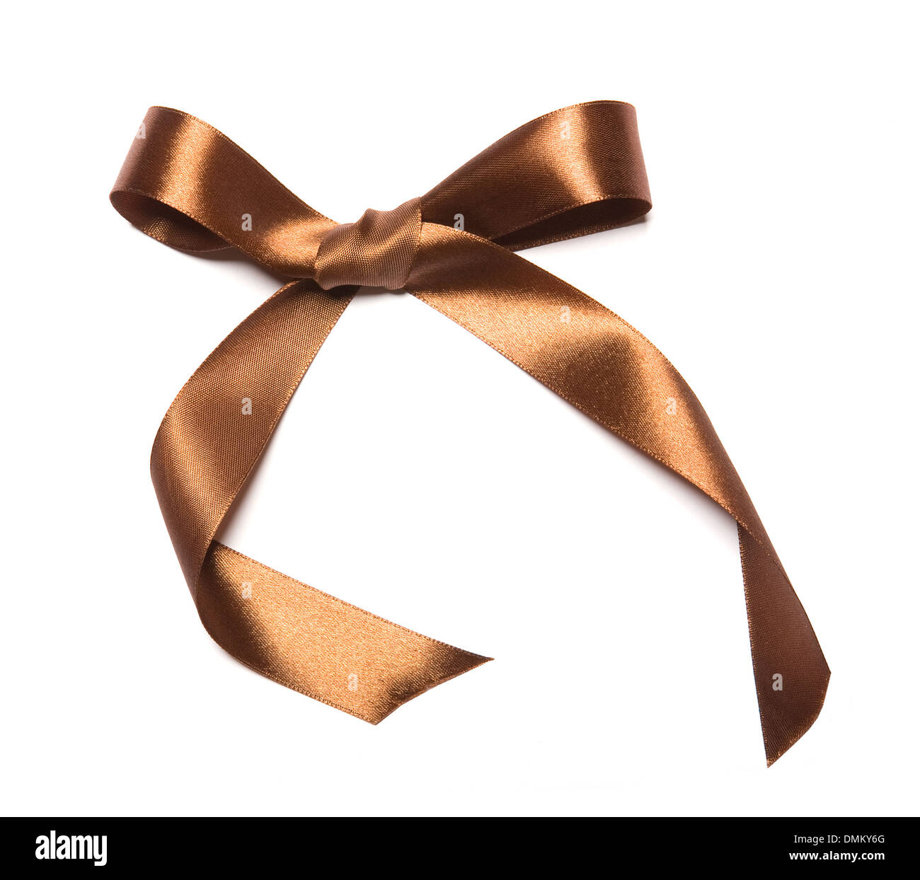 Qualitative photo of fabric brown ribbon. Isolated on a white ...