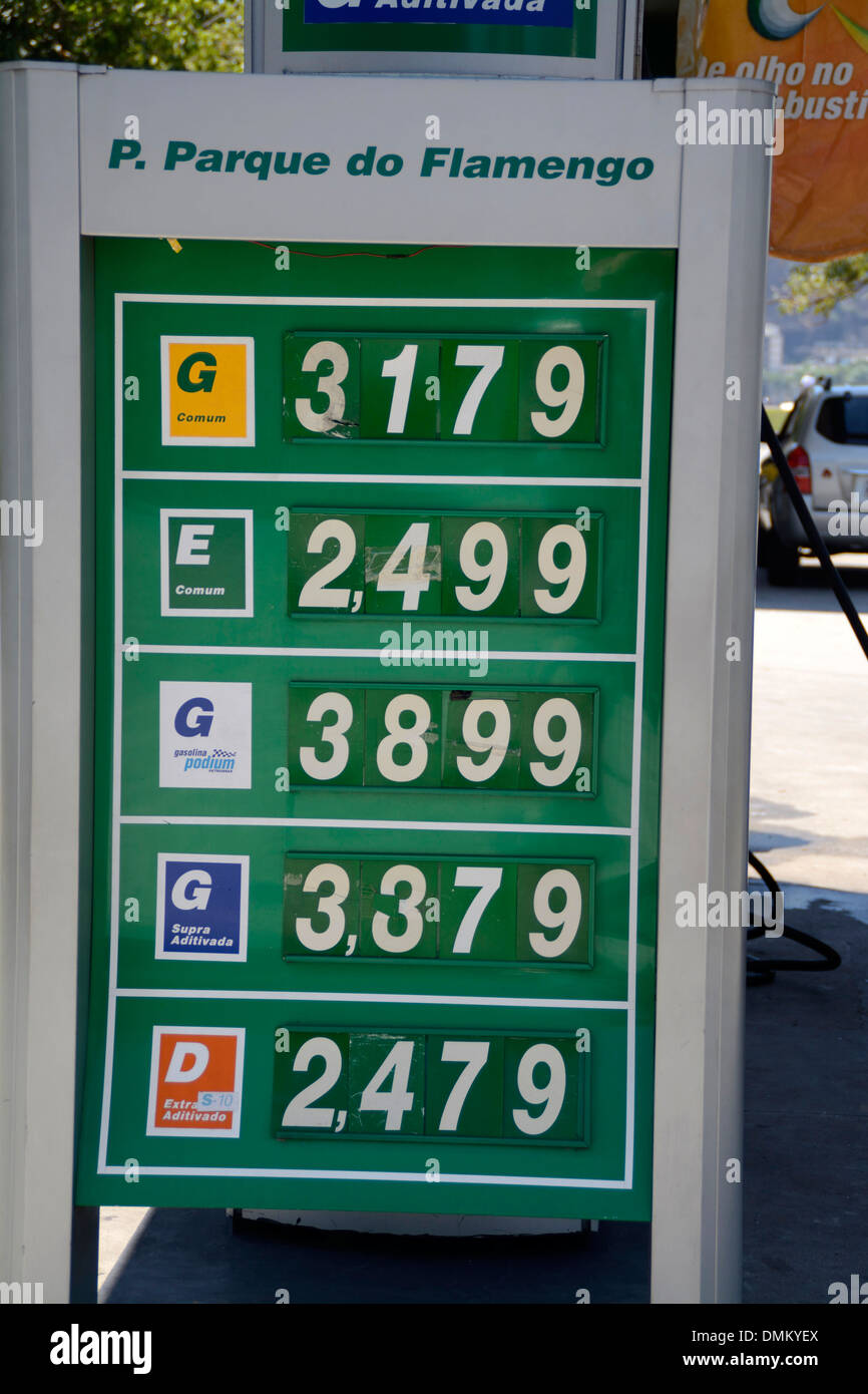 Prices of various of motoring fuels at one of the petrol stations in ...