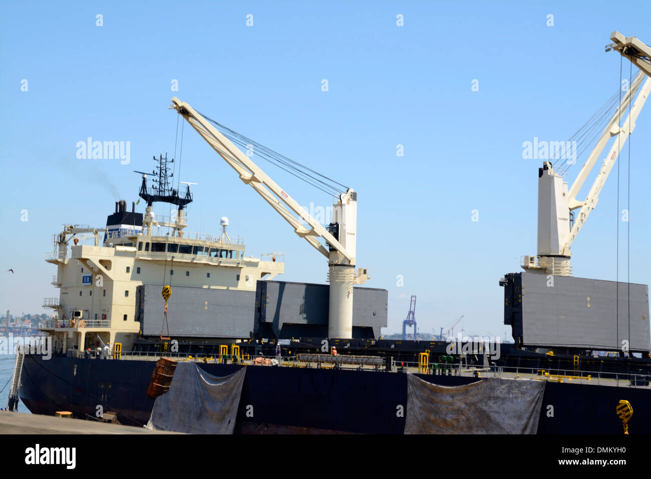 A cargo ship in the dock in Rio de Janeiro, Brazil Stock Photo - Alamy