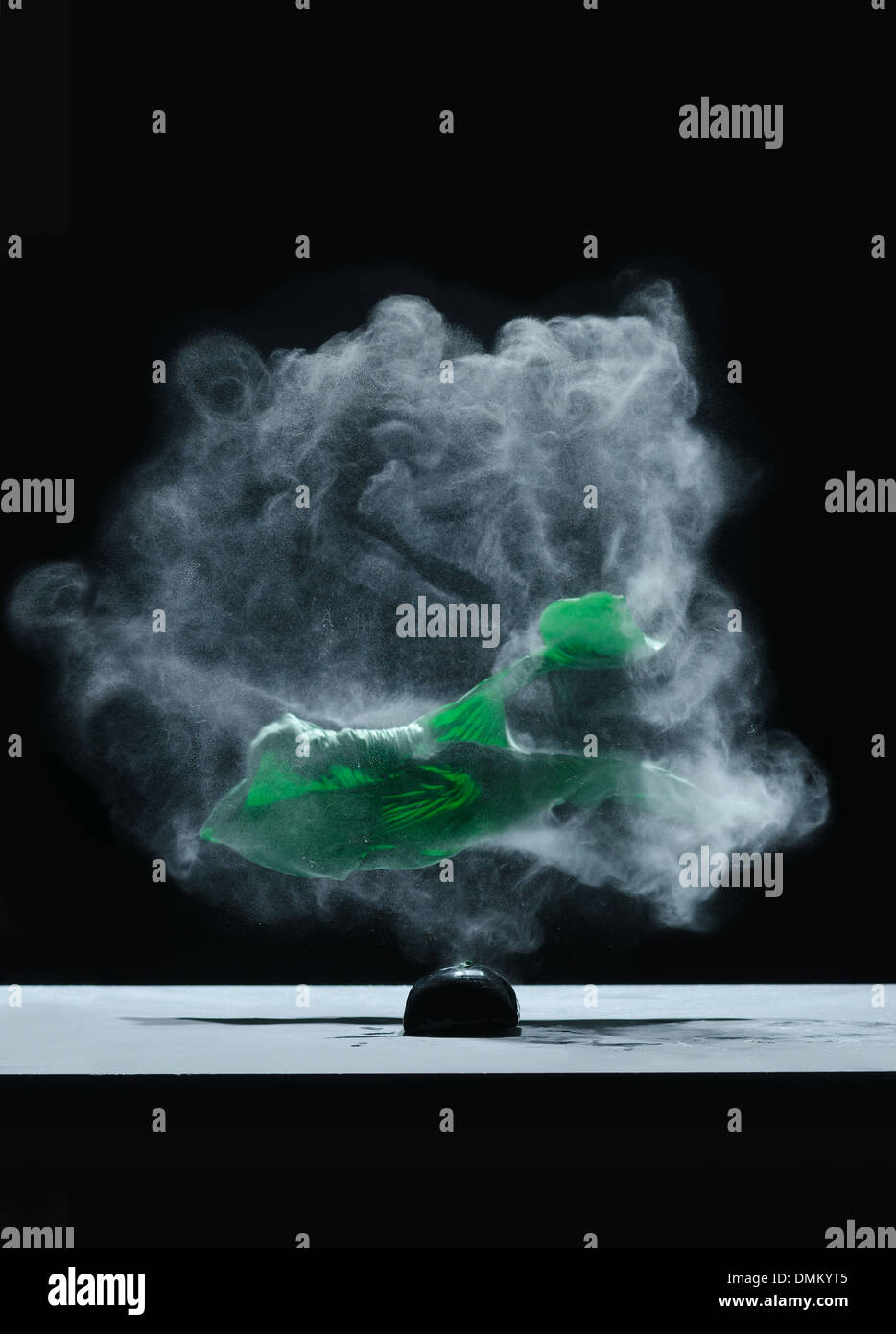 high speed flash capturing bursting balloon and visible sound wave ...