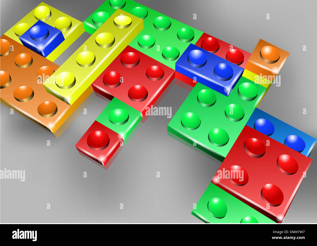 Interlock bricks design on gray background Stock Photo - Alamy