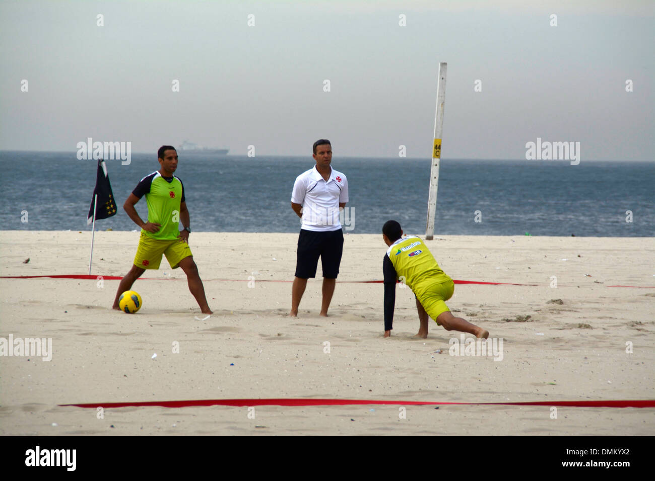 Vasco Da Gama, Football team players in training on Copacabana Beach in ...
