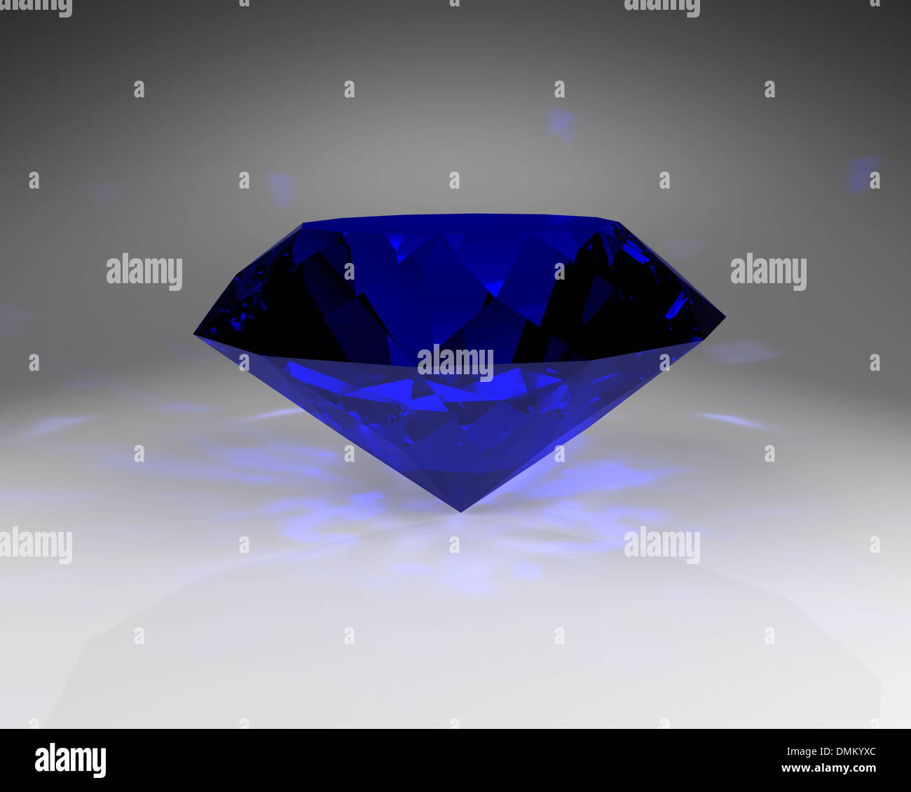 Blue gem stone, abstract illustration Stock Photo - Alamy