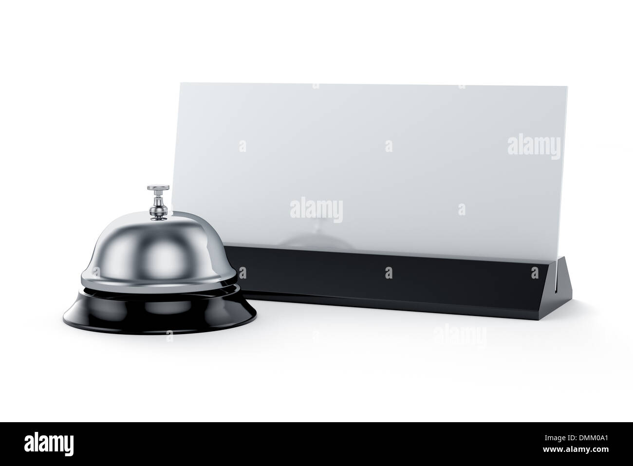 3d render of reception bell with card isolated on white background ...