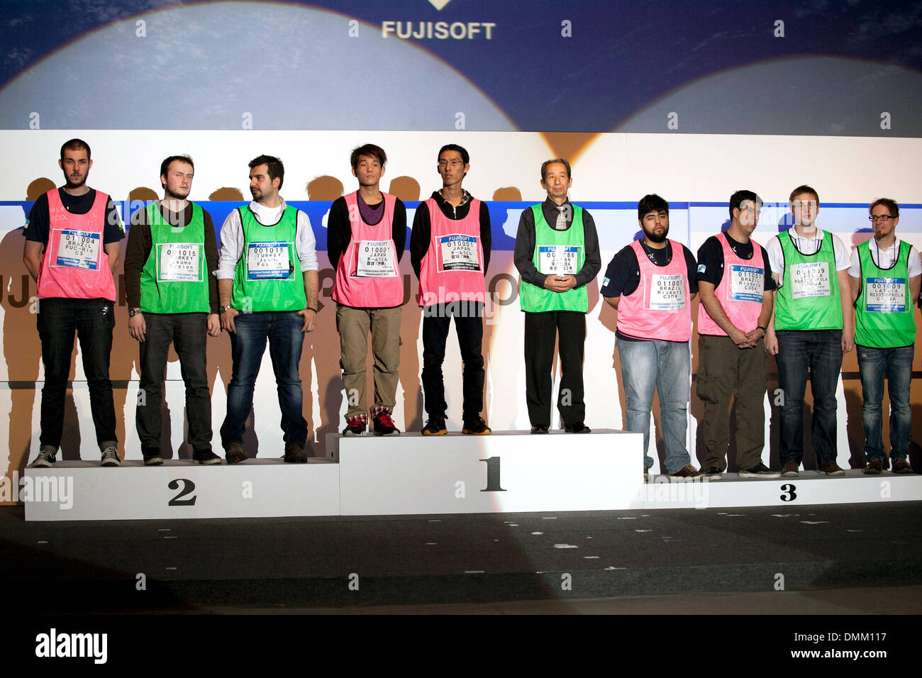 Tokyo, Japan - The Robot operators Hayato Minami, Mazmitzu Hamaguchi ...