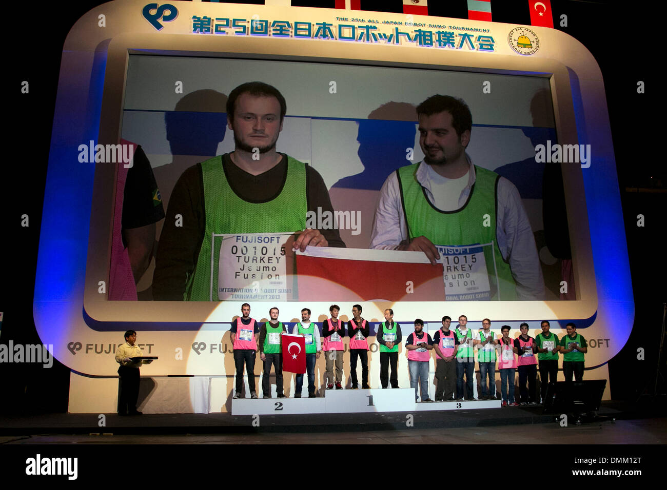 Tokyo, Japan - The Robot operators Hayato Minami, Mazmitzu Hamaguchi ...