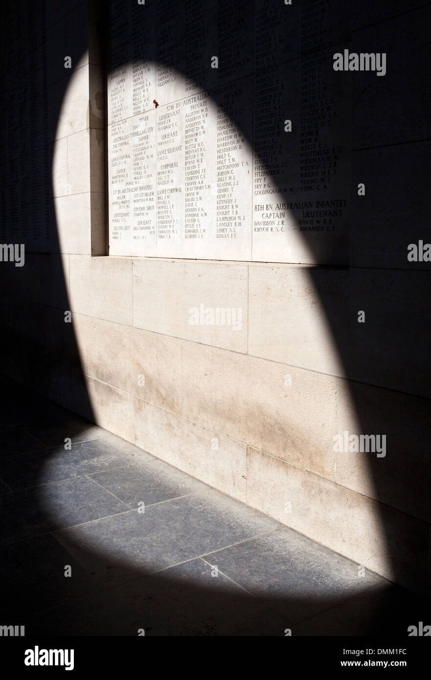 Inside the Menin Gate in Ypres, Belgium Stock Photo - Alamy