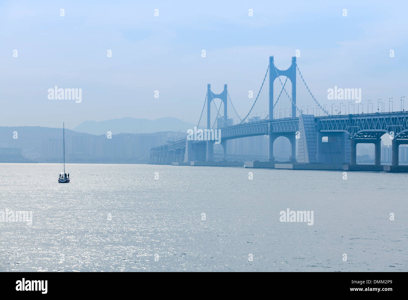 Gwangan suspension bridge - Busan, South Korea Stock Photo - Alamy