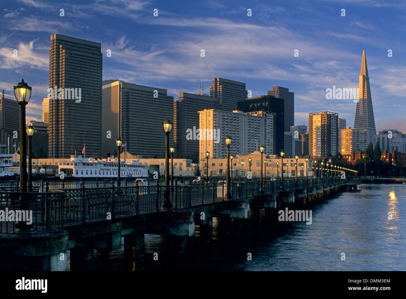 Downtown seen from Pier 5 along the Embarcadero, San Francisco ...