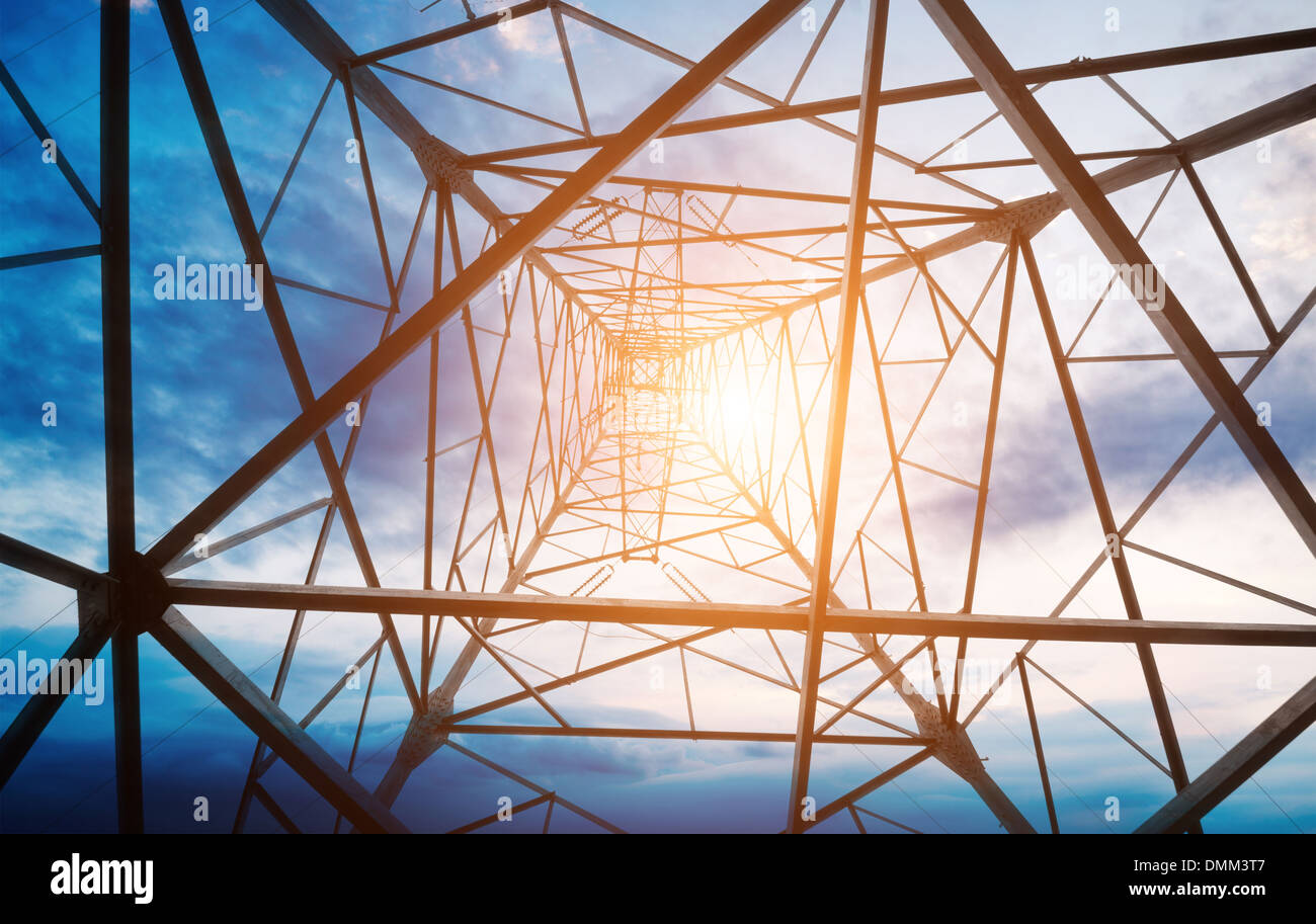 Power tower in the sky background Stock Photo - Alamy