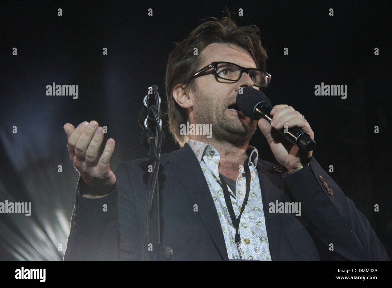 Tropfest Founder and Director, John Polson speaking on the stage before ...
