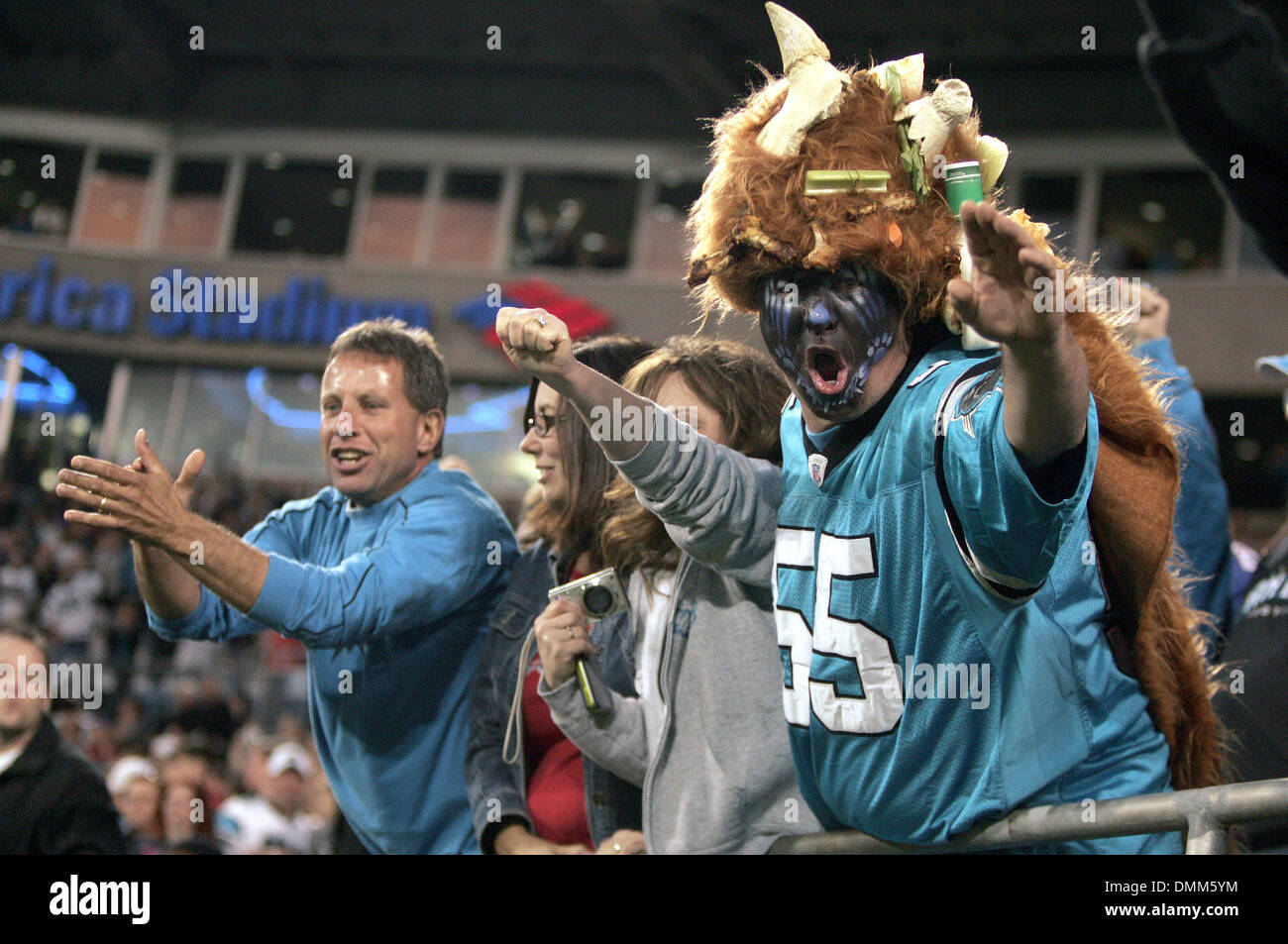 October 25, 2009: Carolina Panther fans celebrate a Carolina touchdown ...
