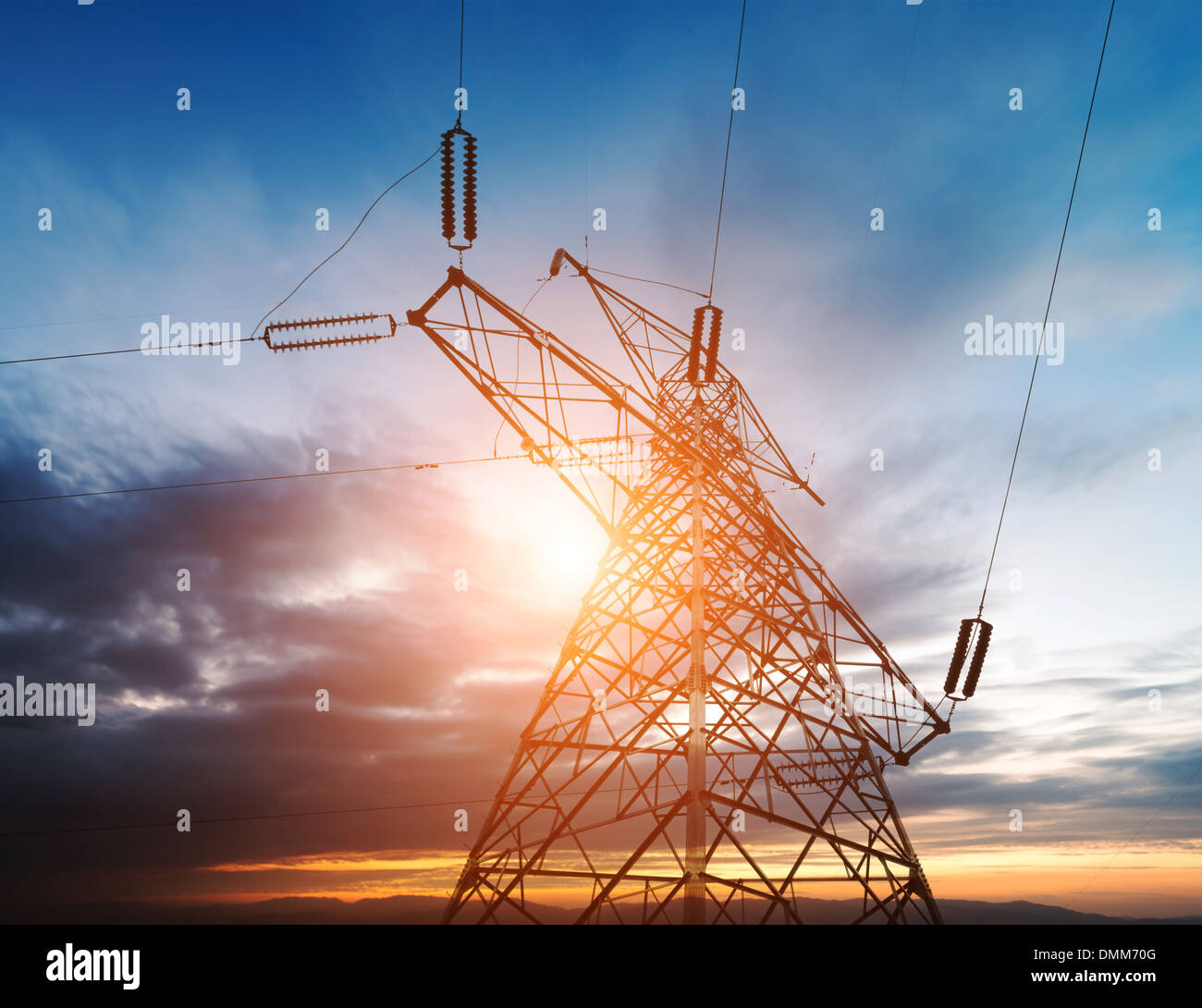 Power tower in the sky background Stock Photo - Alamy