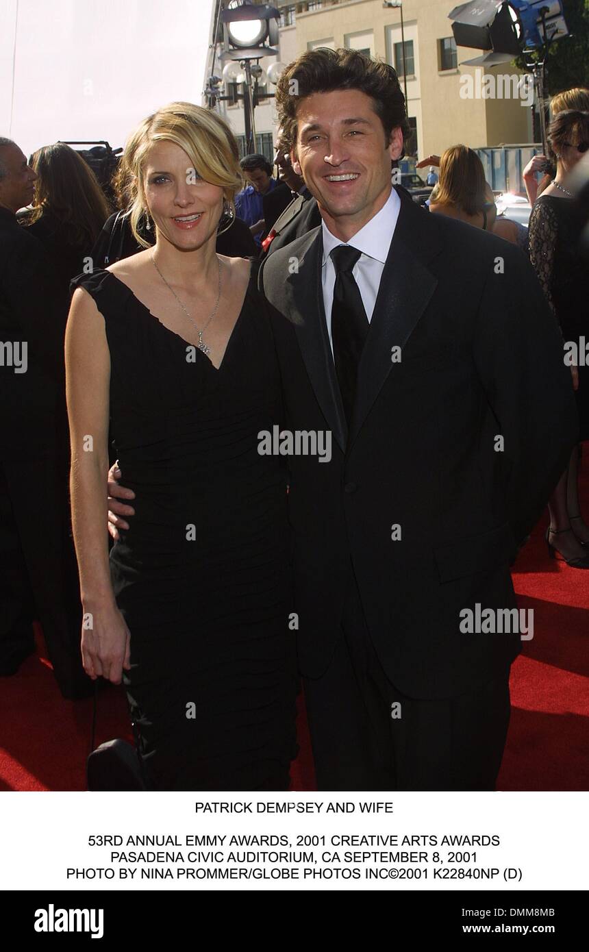 Sept. 9, 2001 - Los Angeles, CALIFORNIA, USA - PATRICK DEMPSEY AND WIFE ...