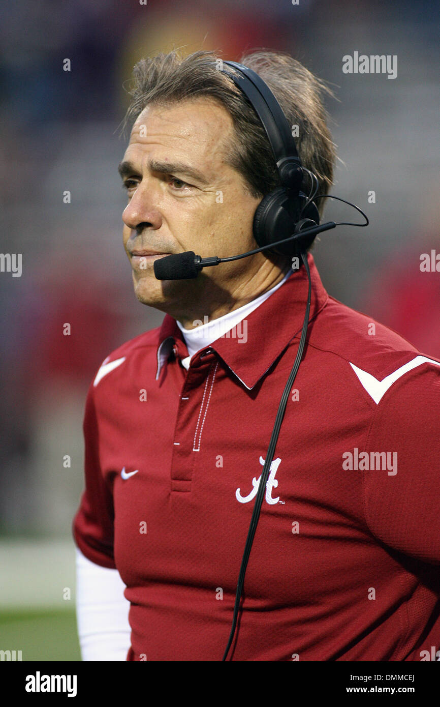 10 October 2009: Alabama Head Coach Nick Saben. The Alabama Crimson ...
