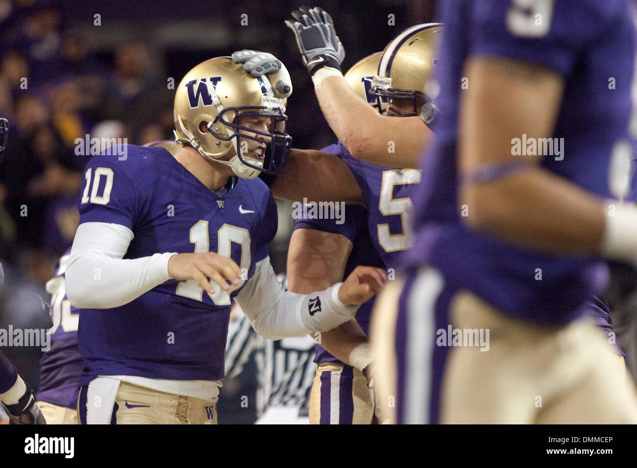 10 October 2009: Washington's Jake Locker (10) after scoring a ...