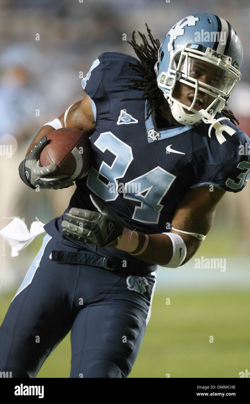 October 22, 2009: North Carolina wide receiver Johnny White #34. The ...