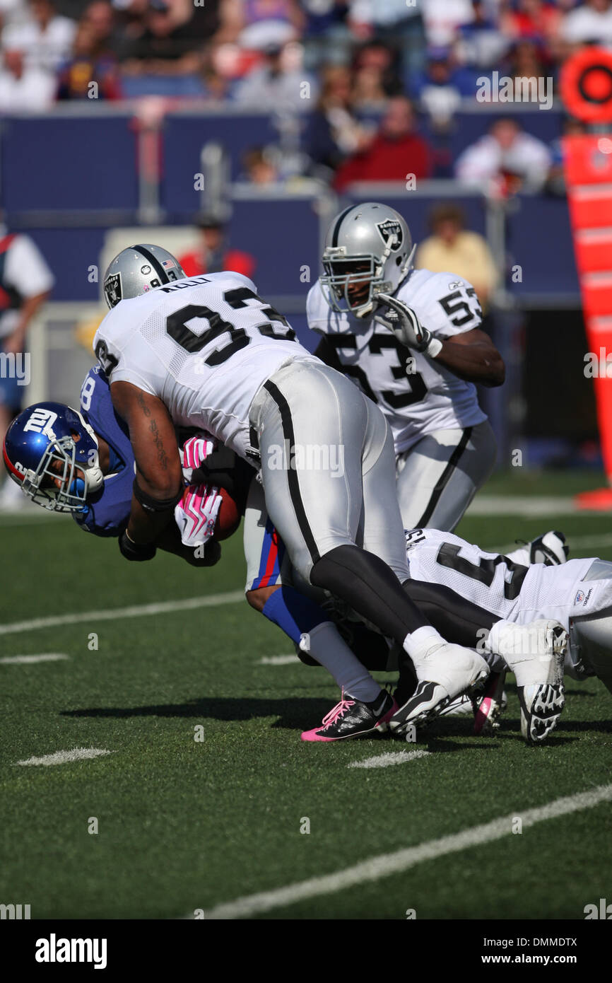 11 October 2009: Oakland Raiders #93 Defensive Tackle Tommy Kelly hits ...