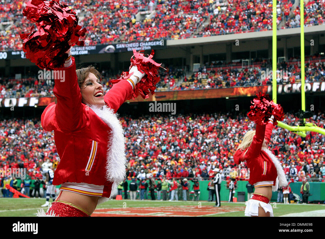 11 October 2009: Chiefs Cheerleaders entertain the crowd during the ...