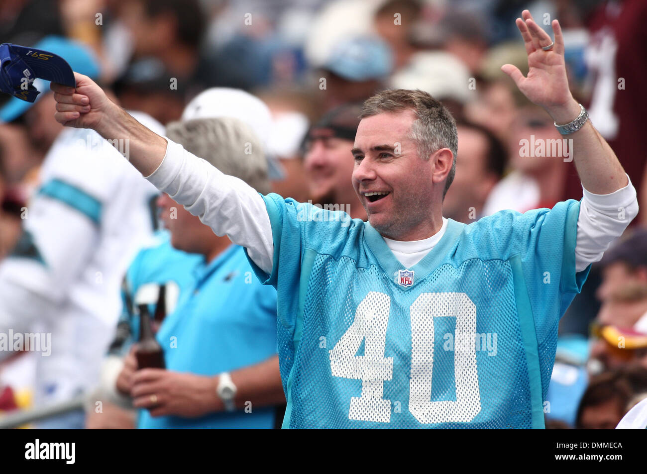 October 11, 2009: A Carolina Panther fan celebrates. The Carolina ...