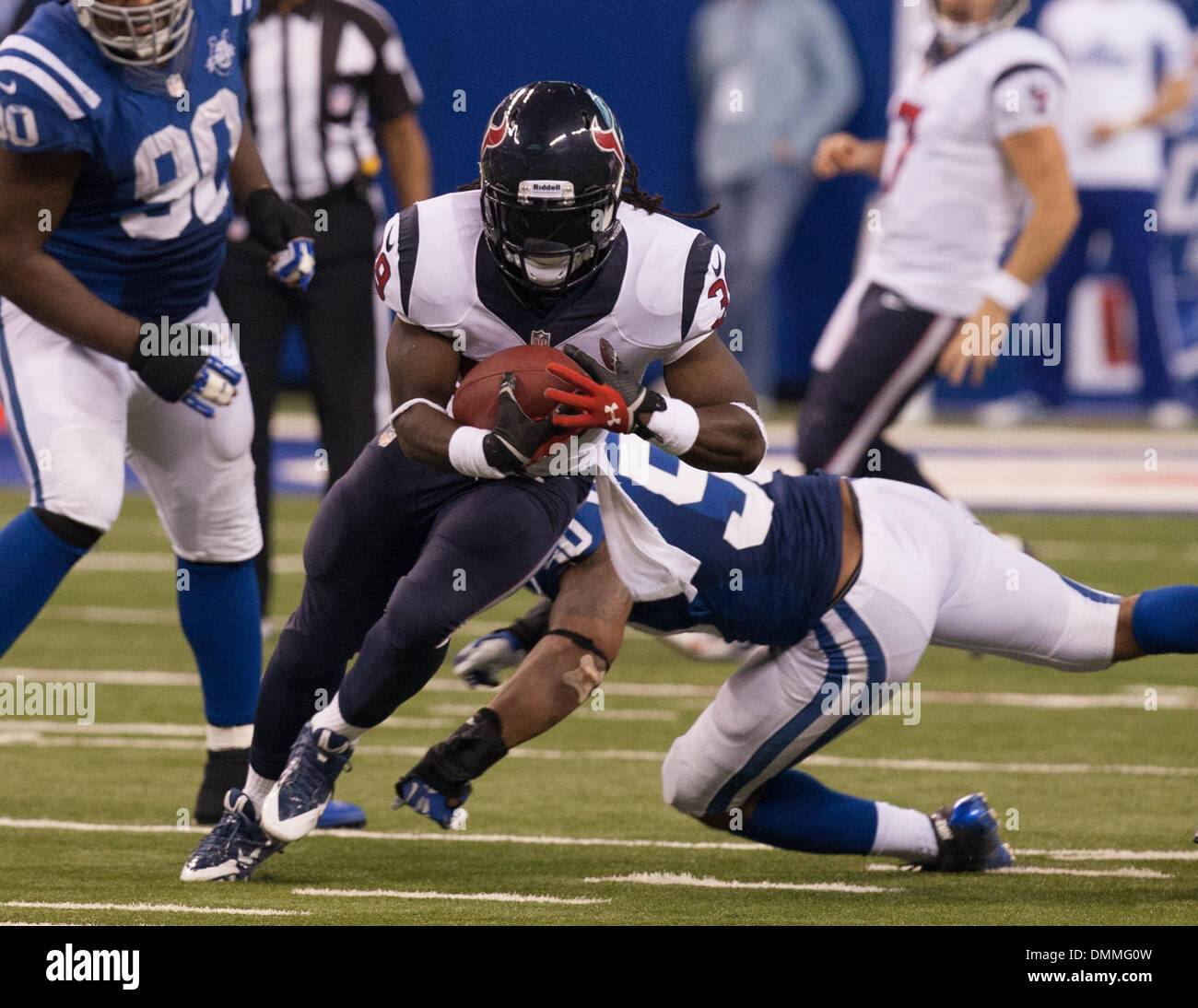 Indianapolis, IN, USA. 15th Dec, 2013. Houston Texans running back Deji ...