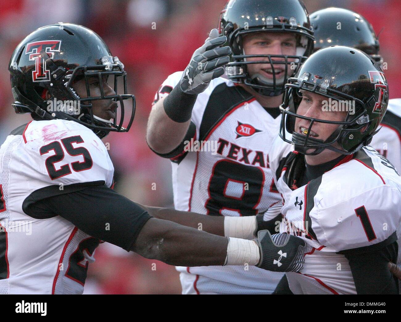 17 October 2009: Texas Tech's Baron Batch (No. 25) celebrates with ...
