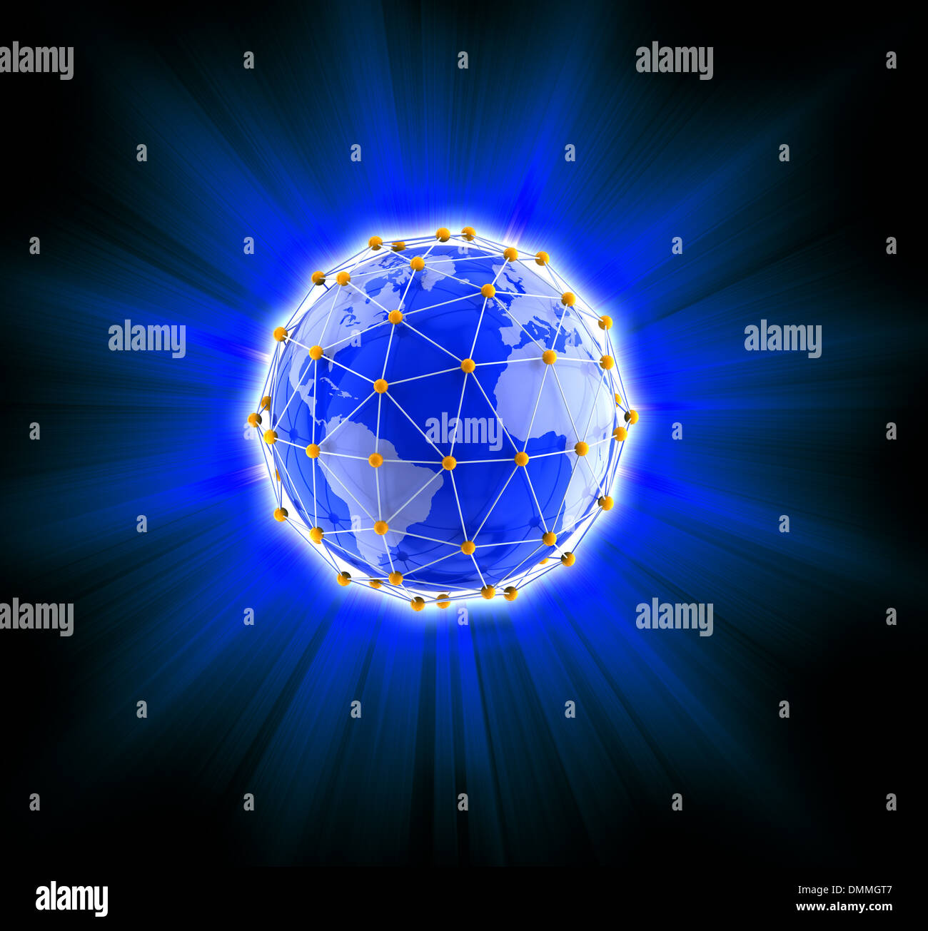 Network globe on light Stock Photo - Alamy