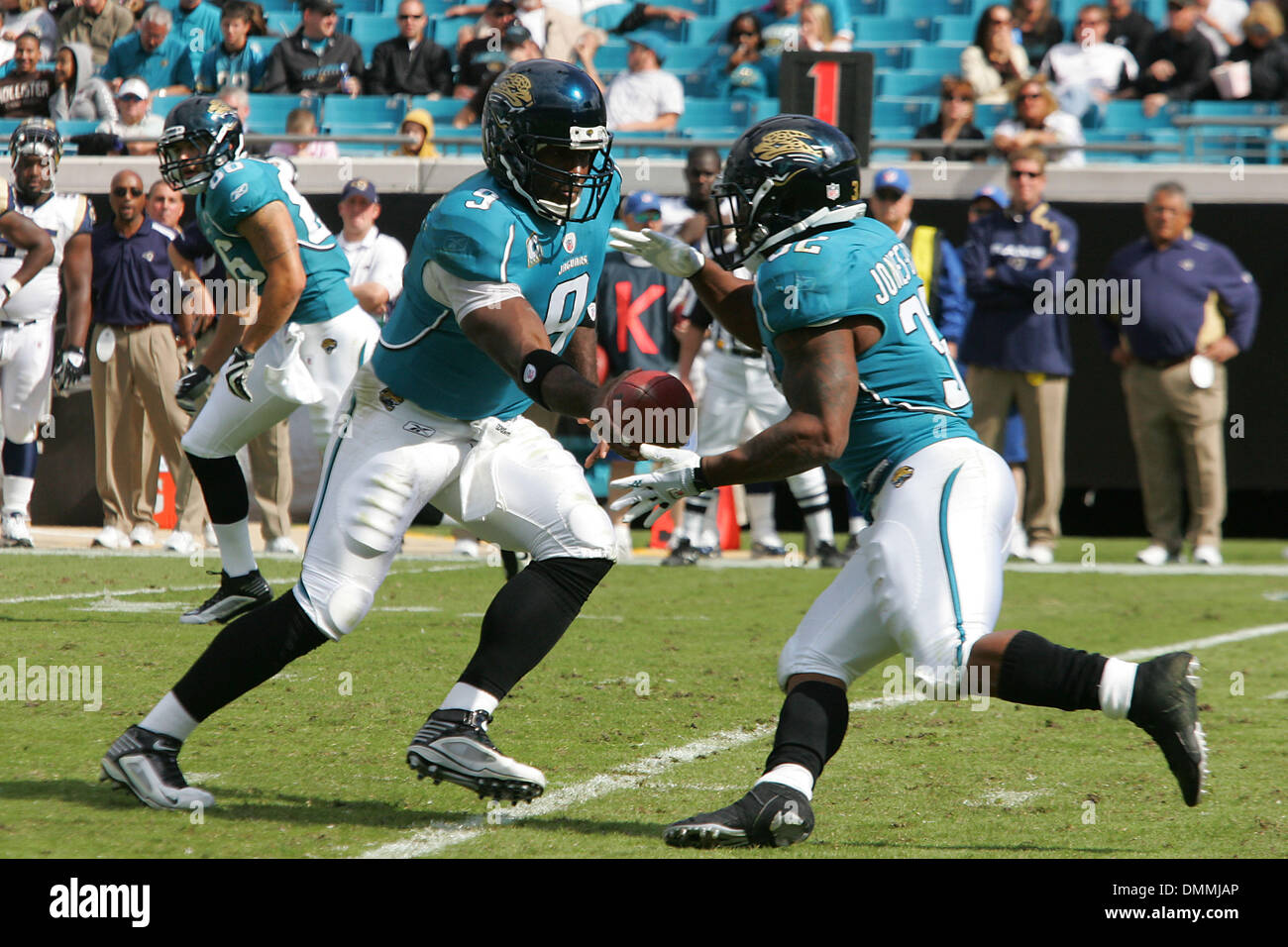 18 OCT 2009: David Garrard hands off to Maurice Jones-Drew in action in ...