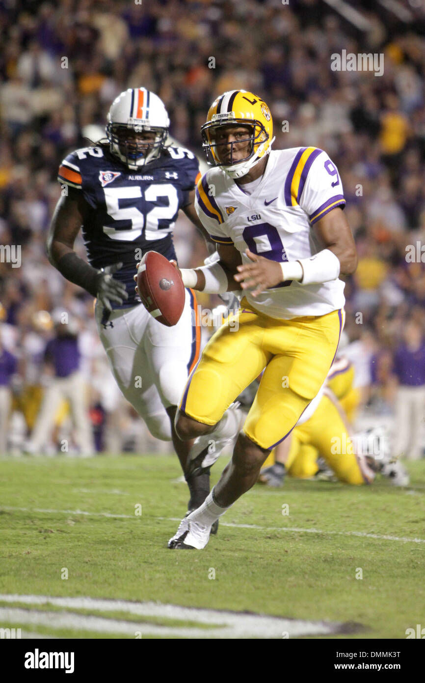 24 October 2009: LSU quarteback Jordan Jefferson (9) during the game ...